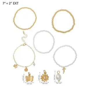 CELEBRITY PINK Stackable Beaded And Charm Bracelet Set