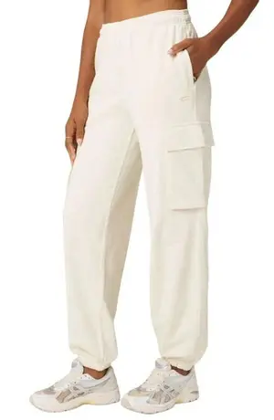 FABLETICS Year Round Terry Cargo Joggers - Bone Heather