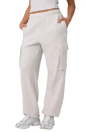 FABLETICS Year Round Terry Cargo Jogger - Light Grey Heather