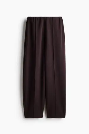H&M Viscose-blend Barrel-leg Pants - Dark Brown