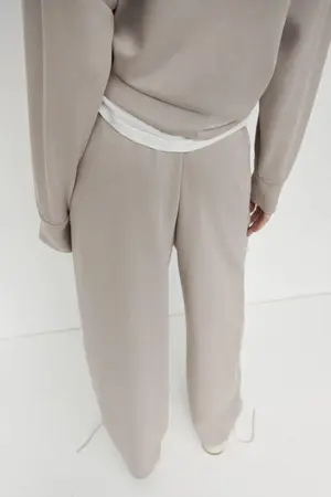 H&m Viscose-blend Barrel-leg Pants - Light Beige