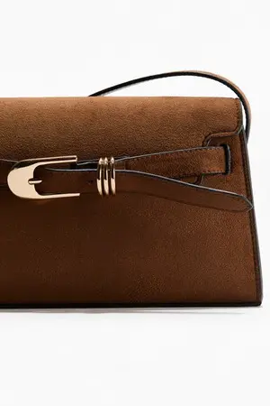 H&m Shoulder Bag With Strap Detail - Brown