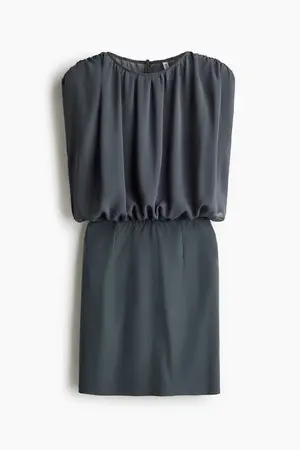 H&m Dual-fabric Draped Dress