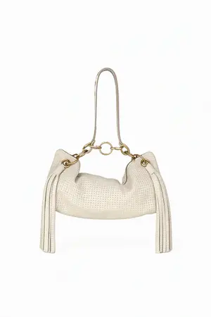 BEALICE Leather Shoulder Bag - Embossed White
