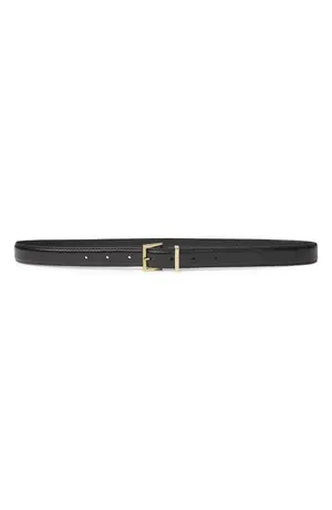 FRAME The Square Buckle Leather Belt - Black