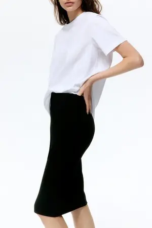 H&M Ribbed Viscose Blend Skirt
