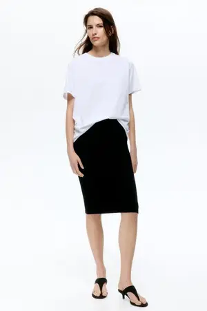 H&M Ribbed Viscose Blend Skirt