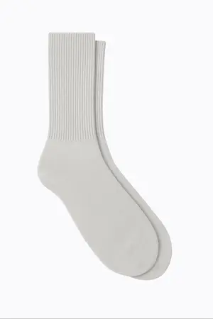 LE PERE Cotton Cashmere Ankle Socksgrey Light Grey