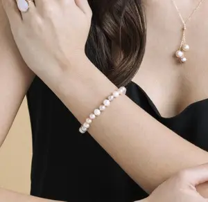 The Pearl Source 6.5-7.0mm Multicolor Freshwater Pearl Braceletaaa Quality