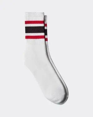 LE PERE Co-ed Cloud Crew Socks Red/black/red