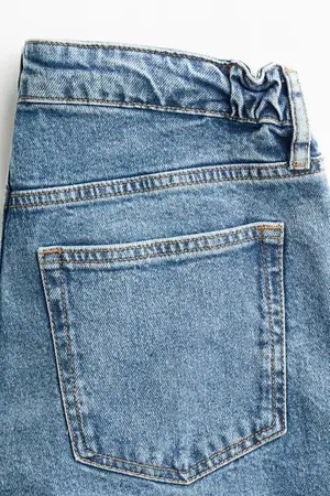 H&M Mama Straight Leg Jeans With Adjustable Waist - Denim Blue