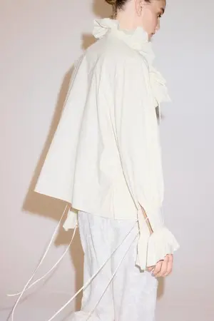 H&m Ruffled Cotton Blouse