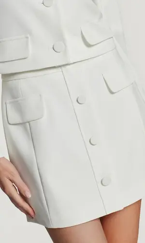 Generation Love Katana Crepe Mini Skirt - White