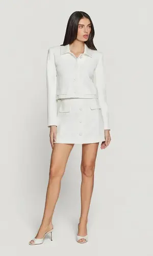 Generation Love Katana Crepe Mini Skirt - White