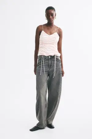 H&m Ruched Satin Top
