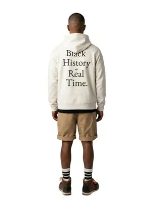 AMIR JAMES CLOTHIERS Black History In Real Time" Fleece Hoodie