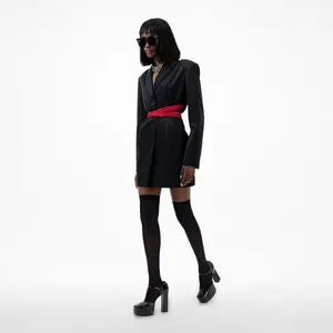 UCHÈ Oversized Satin Jacket With Detachable Floor-length Scarf
