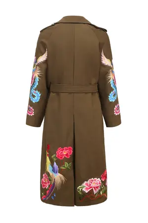 SKYLENCE Phoenix Heritage Trench Coat - Green