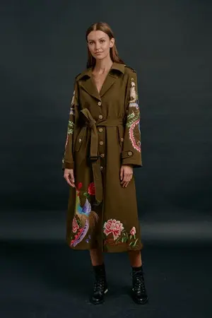 SKYLENCE Phoenix Heritage Trench Coat - Green
