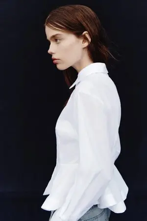 H&M Poplin Peplum Shirt