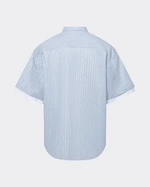 LE PERE Double Short Sleeve Button Down Shirt