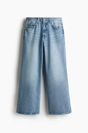 H&M Loose Bootcut Jeans In Rigid Cotton Denim