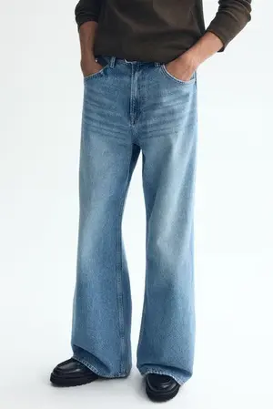 H&M Loose Bootcut Jeans In Rigid Cotton Denim