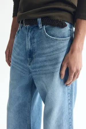 H&M Loose Bootcut Jeans In Rigid Cotton Denim