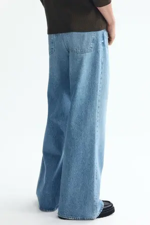 H&M Loose Bootcut Jeans In Rigid Cotton Denim