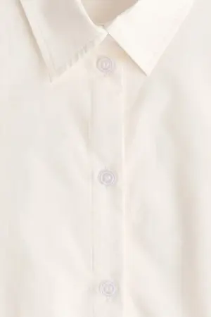 H&m Balloon-sleeved Cotton Shirt - Cream