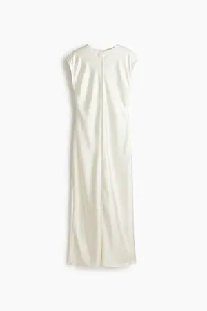 H&m Satin Midi Dress Ivory