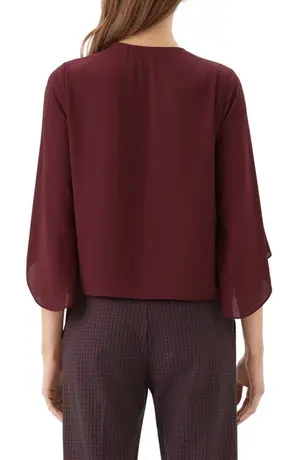 Karen Kane Draped Front Crossover Top - Wine