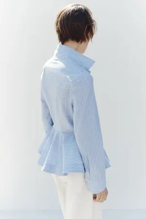 H&m Cotton Peplum Shirt
