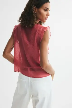 H&m Flounced Scarf-collar Blouse