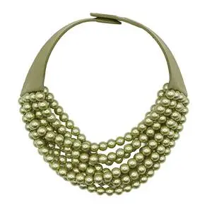 Fairchild Baldwin Bella Glass Pearl Summer Olive Necklace - Green