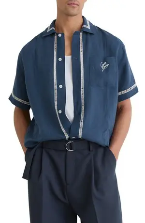 REISS Yamal Linen Camp Shirt