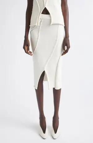 AISLING CAMPS Diagonal Seam Cotton Blend Sweater Skirt