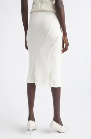 AISLING CAMPS Diagonal Seam Cotton Blend Sweater Skirt