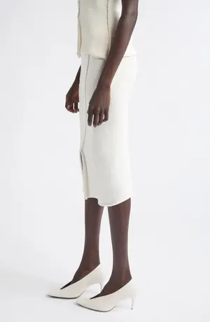 AISLING CAMPS Diagonal Seam Cotton Blend Sweater Skirt