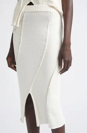 AISLING CAMPS Diagonal Seam Cotton Blend Sweater Skirt