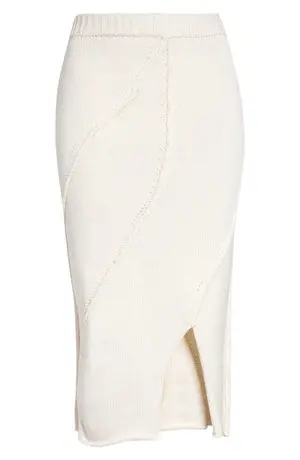 AISLING CAMPS Diagonal Seam Cotton Blend Sweater Skirt
