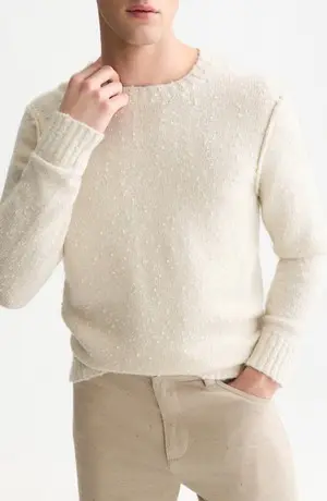 Scotch & Soda Melange Bouclé Crewneck Sweater - Eggnog