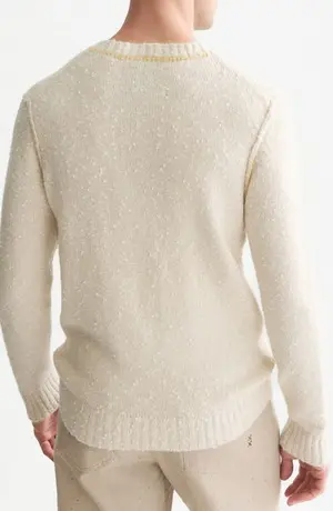 Scotch & Soda Melange Bouclé Crewneck Sweater - Eggnog