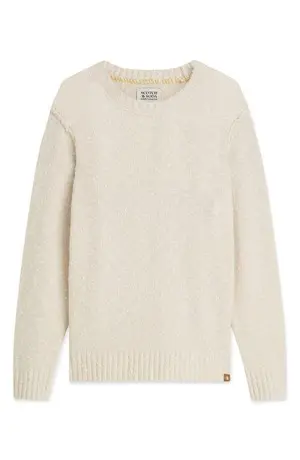 Scotch & Soda Melange Bouclé Crewneck Sweater - Eggnog