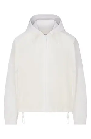 WILLIAMS ATHLETIC CLUB Kaylee Hooded Windbreaker Jacket - White