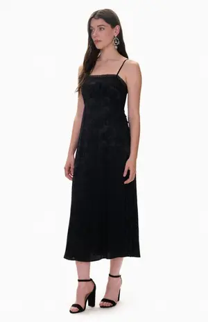 Rebecca Taylor Neveah Jacquard Cami Dress - Noir