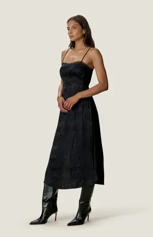 Rebecca Taylor Neveah Jacquard Cami Dress - Noir