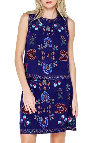 CIEBON Viveka Beaded Sleeveless Top - Navy