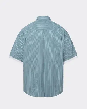 LE PERE Double Short Sleeve Button Down Shirt