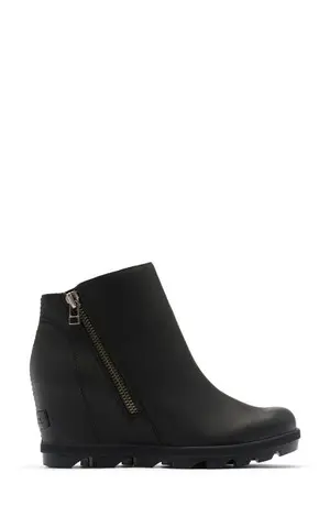 Sorel Joan Rhapsody Zip Wedge Bootie - Black/black
